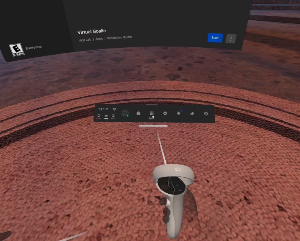 Virtual Goalie Quest Installation COPY – Reaction VR Sports